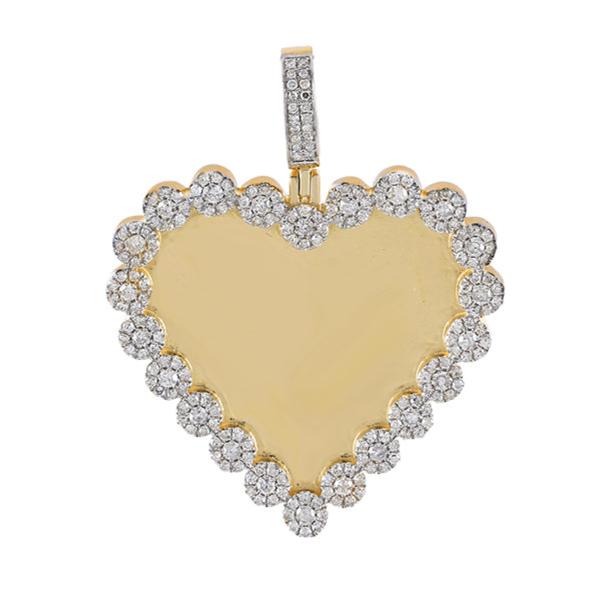 10K 0.99CT 1.6" Yellow Gold Diamond Heart Memory Pendant – SuzyDiamondsLA