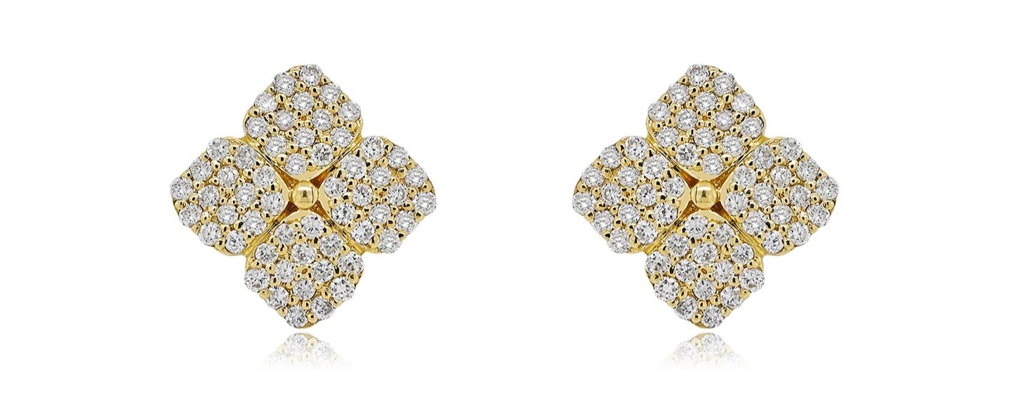 14K 0.29CT Yellow Gold Diamond Square Screw-Back Earrings – SuzyDiamondsLA