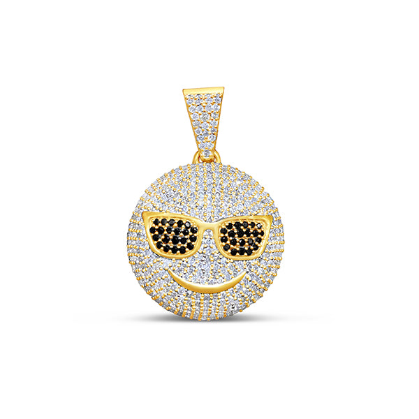 1.6CT Diamond Cool Emoji Solid Gold Pendant – SuzyDiamondsLA
